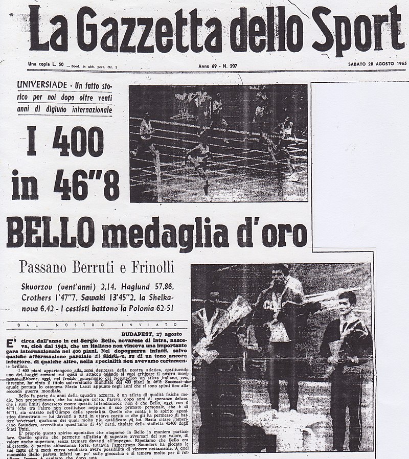 Sergio Bello - Italiani alle olimpiadi